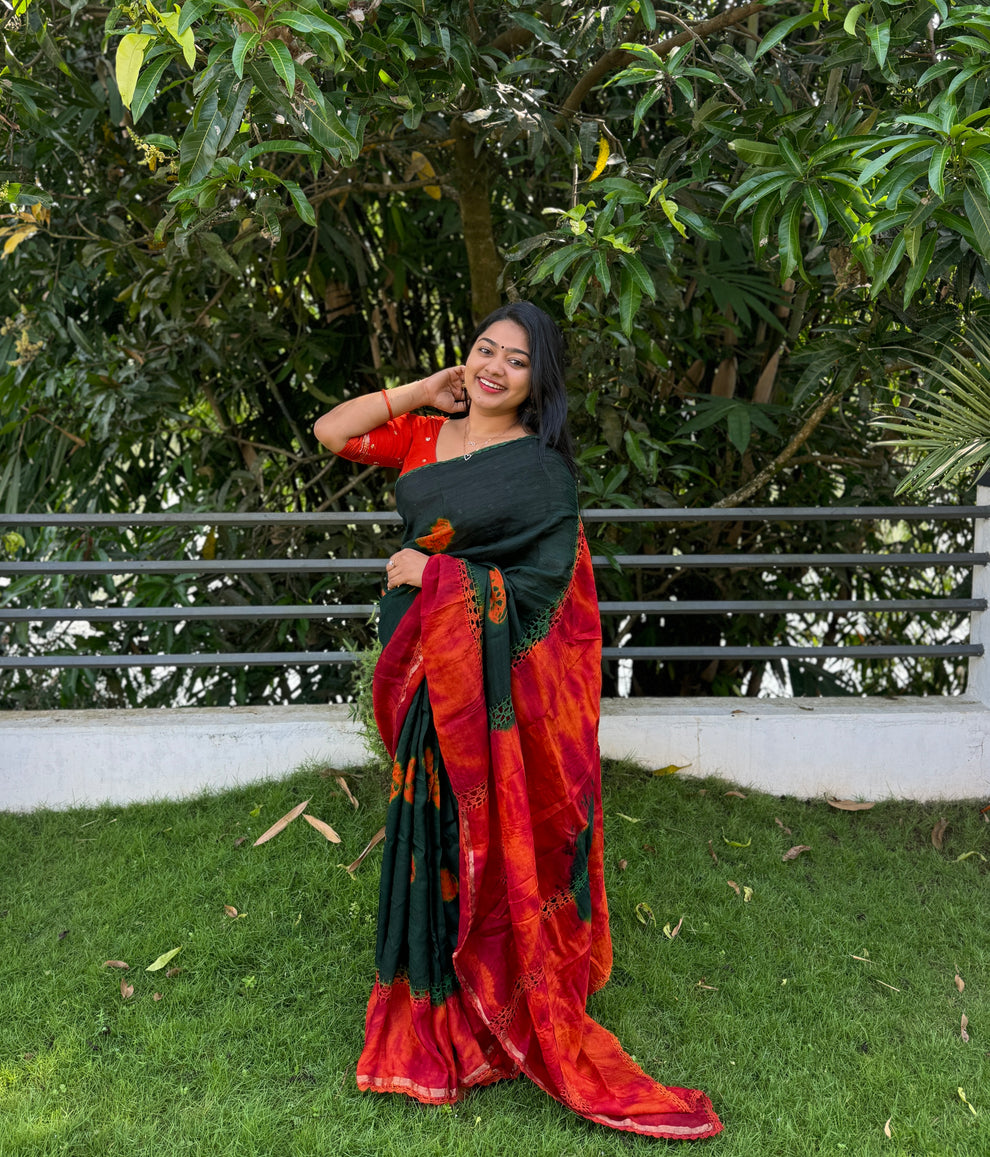 Premium Jute Silk Saree A1613 – Hand Picked By Vismaya